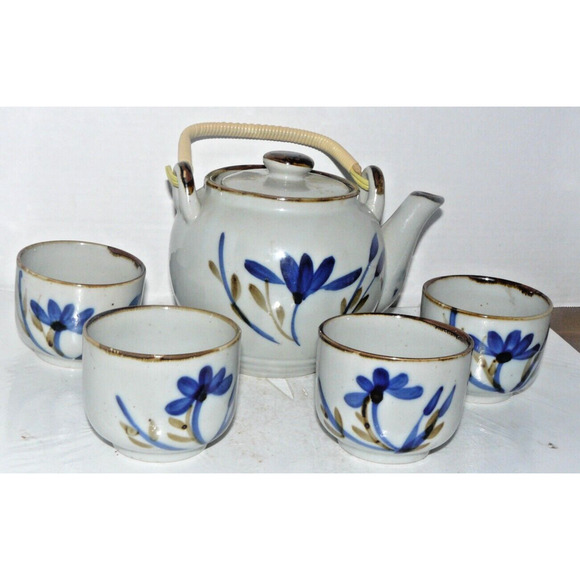unknown | Dining | Vintage Japanese Porcelain Lotus Tea Set Teapot And ...